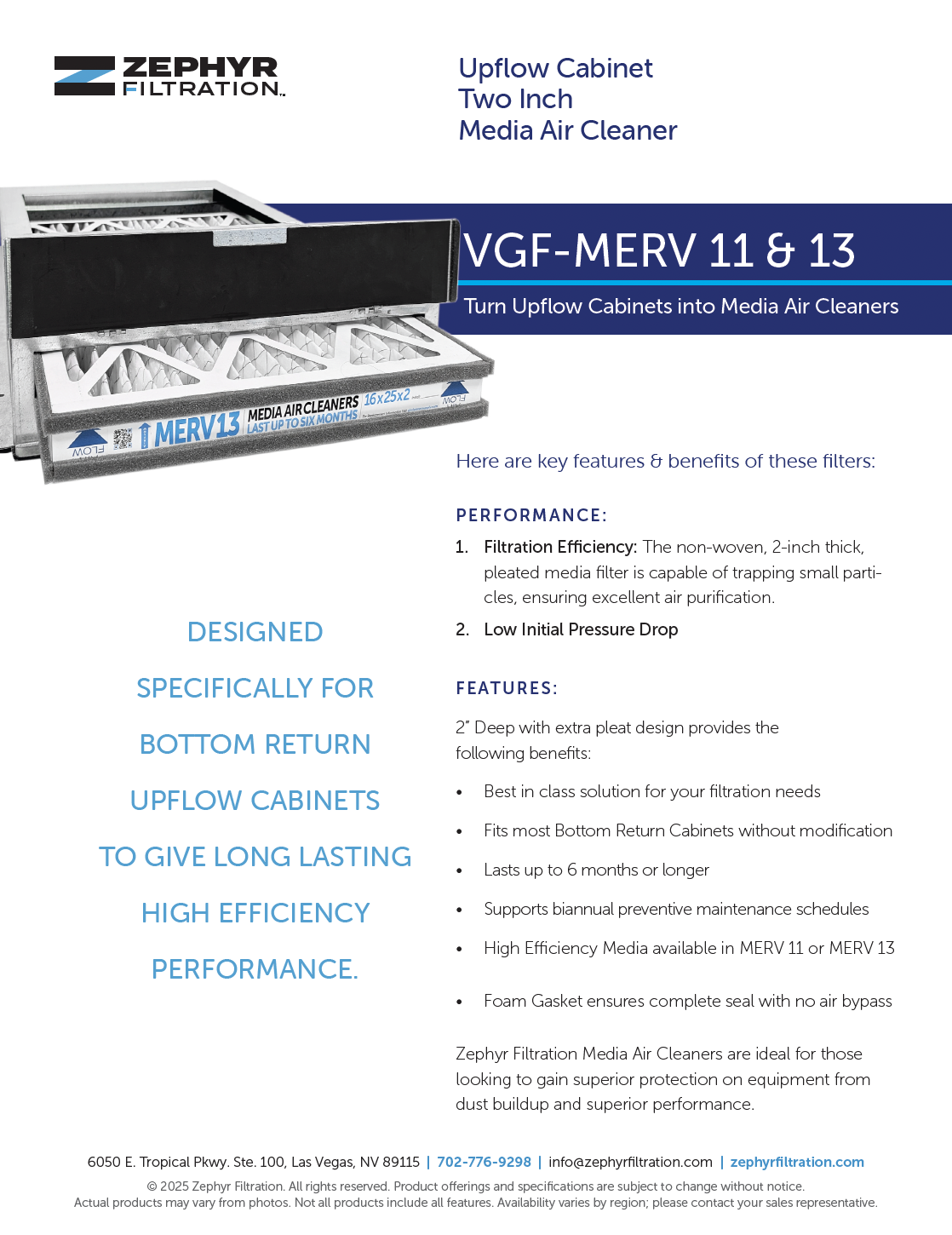 UPFLOW TWO INCH MEDIA AIR CLEANER – Zephyr Filtration